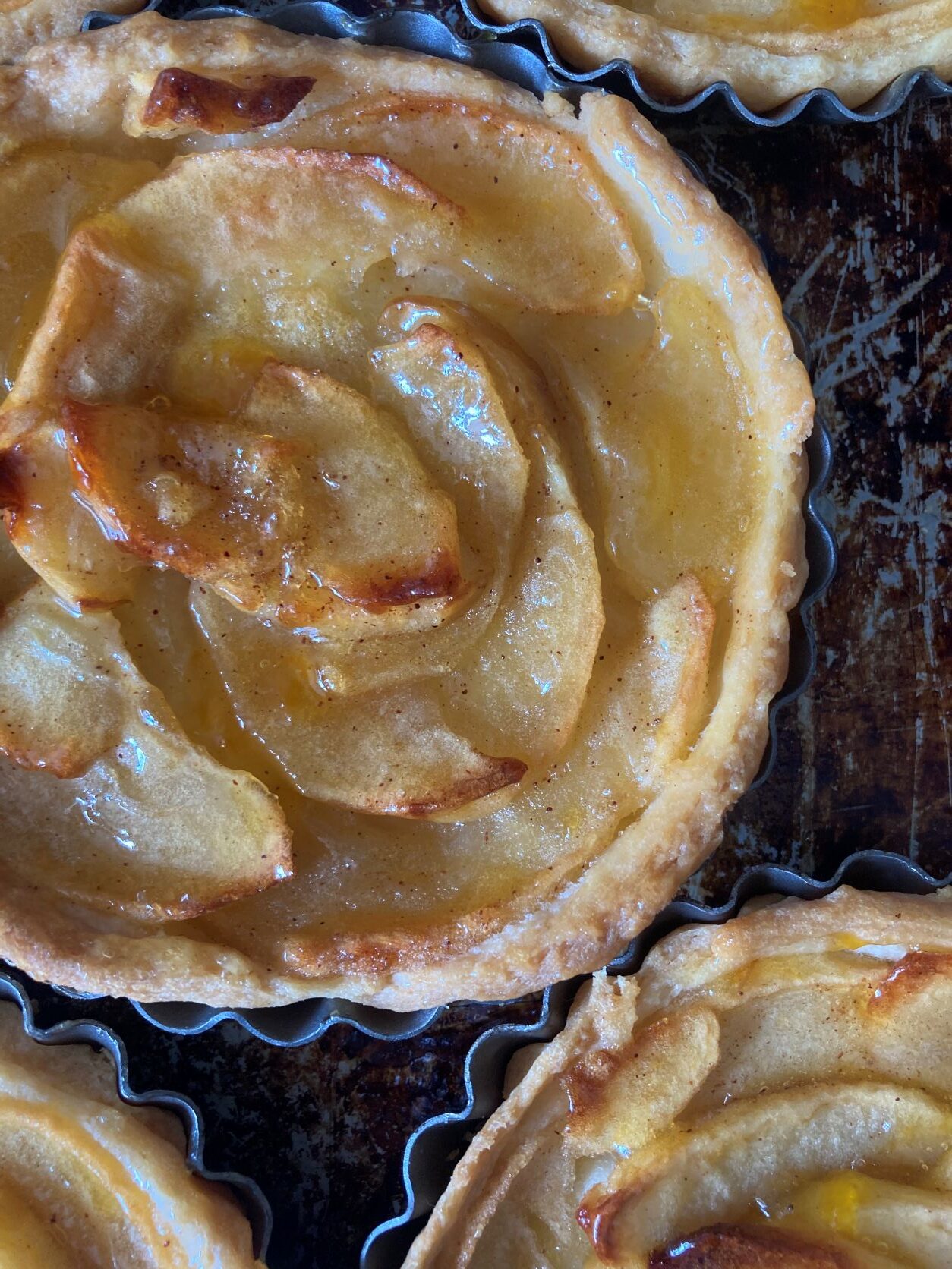 Homemade Vanilla and Cinnamon Apple Tarts with Apricot Glaze - Blessed ...