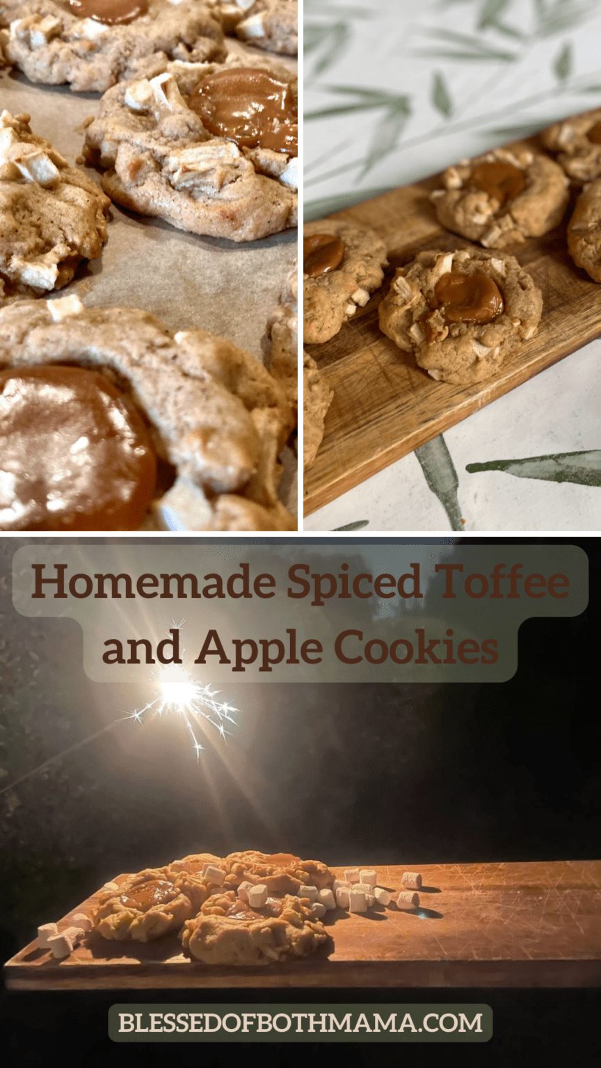 Homemade Spiced Toffee and Apple Cookies - Blessed of Both Mama